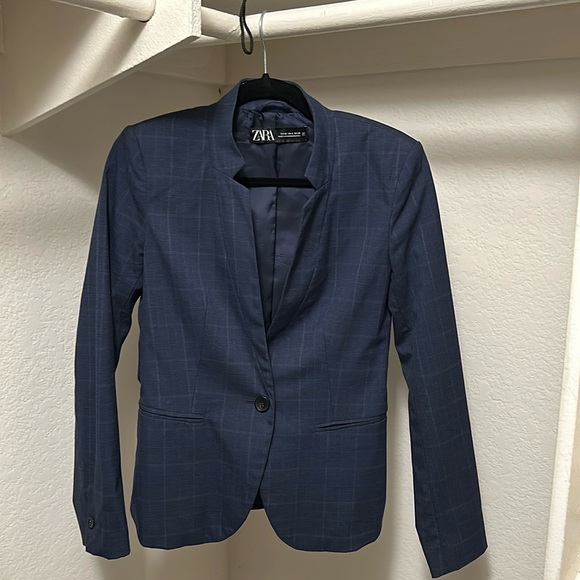 Zara | Jackets & Coats | Zara Navy Blue Blazer | Poshmark